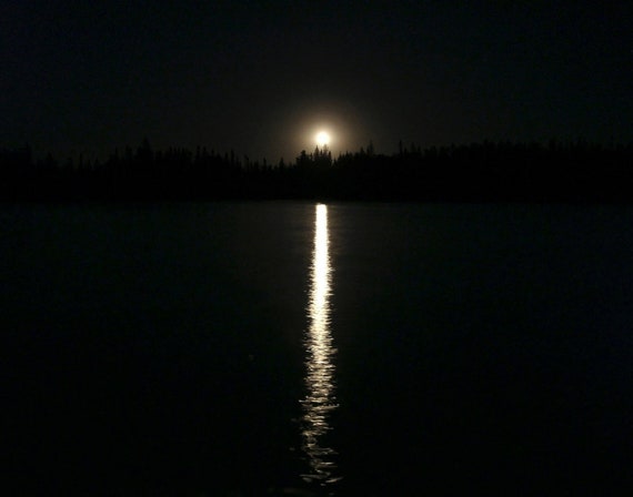 Moonrise over the Lake Fine Art Print | Etsy