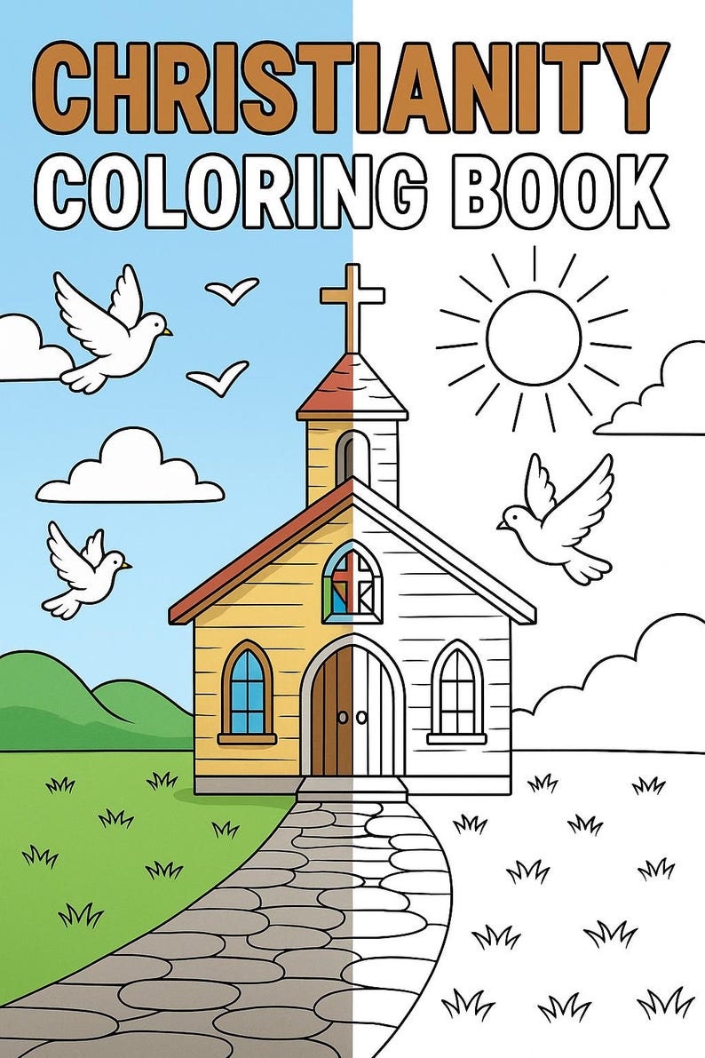 50 Page Christian Catholic Themed Coloring Pages (downloadable PDF ...