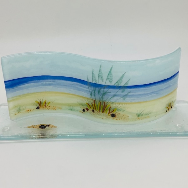 Fused Glass Beach Scene - Etsy