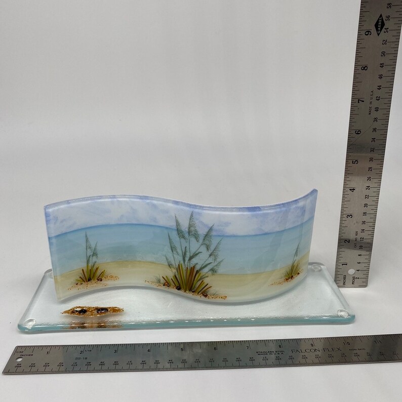 Beach Scene Fused Glass Stand Up,ocean View Decor,at the Lake Decor - Etsy