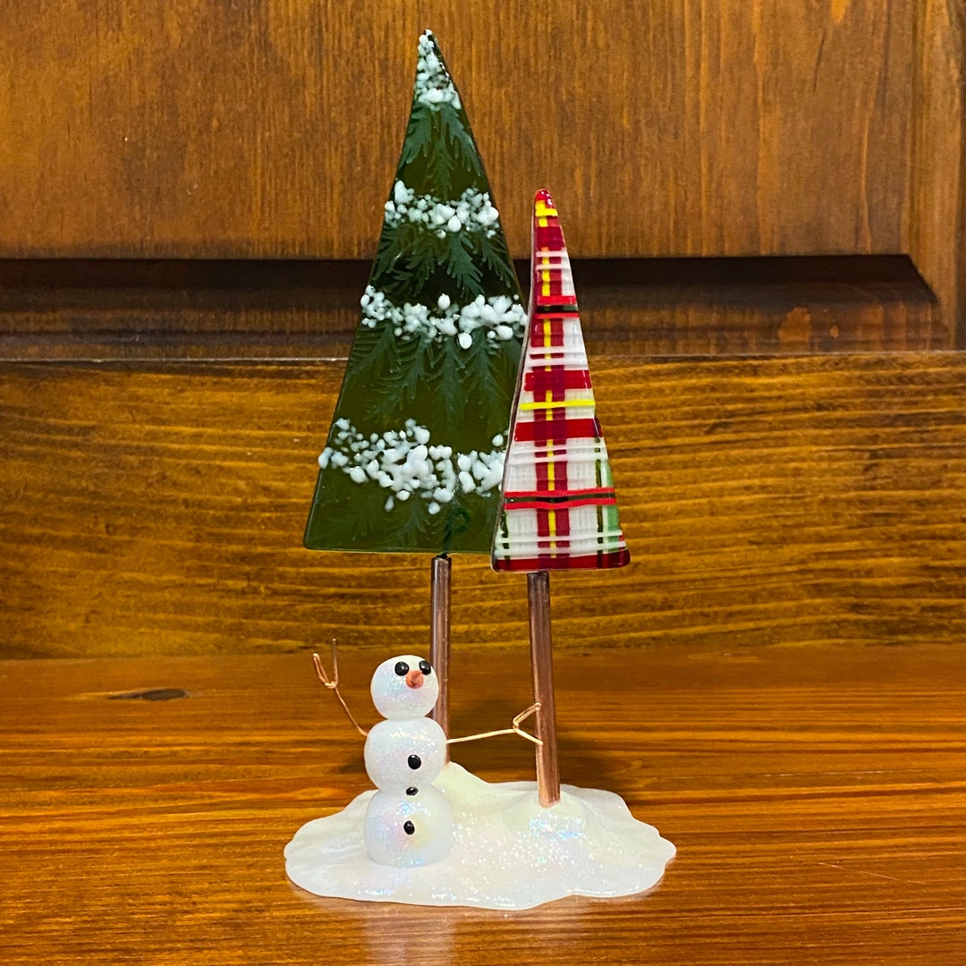 Christmas Tree With a Cute Snowman Christmas Mantle - Etsy