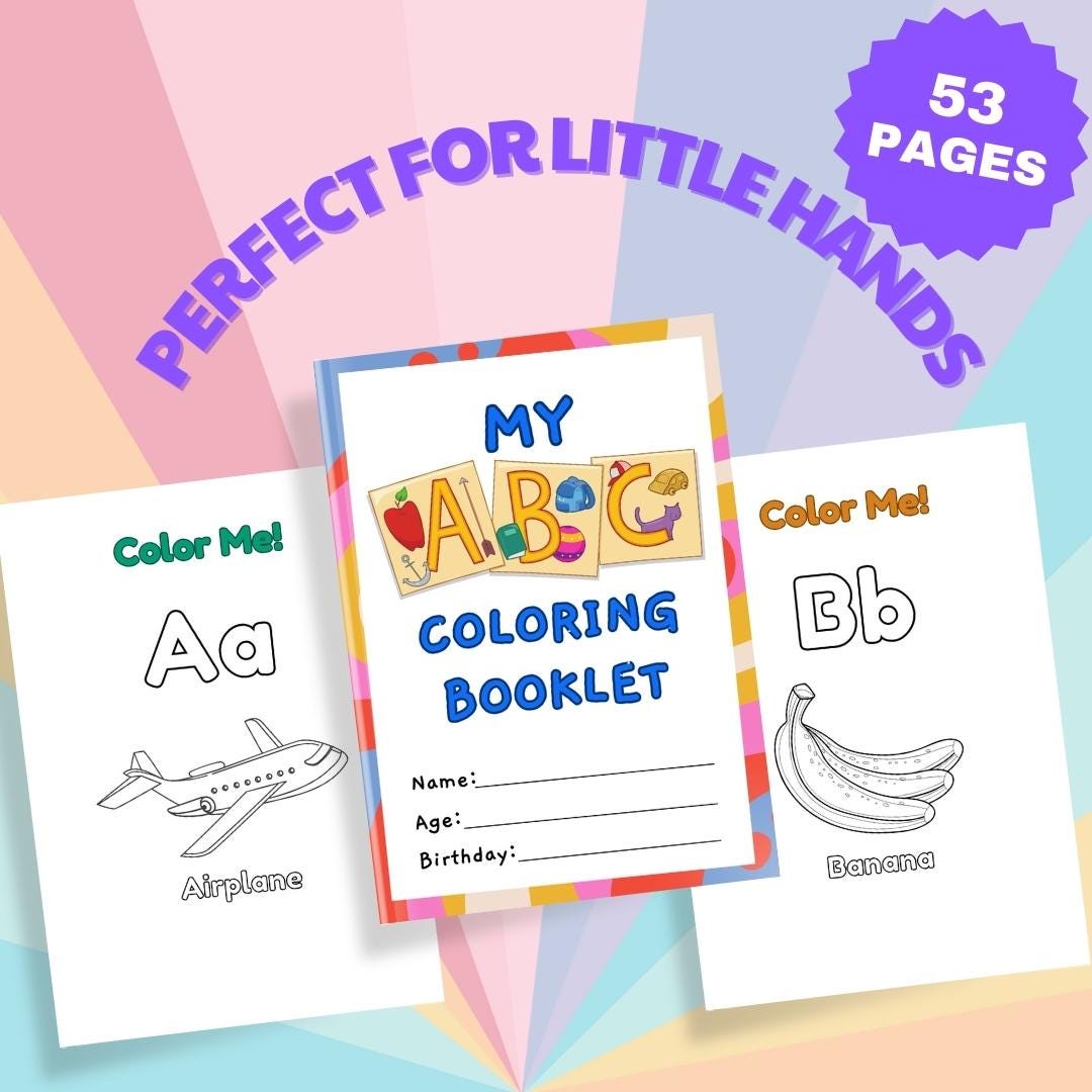 52 Pages to Color My Abcs for Kids Alphabet Coloring Pages Children's ...