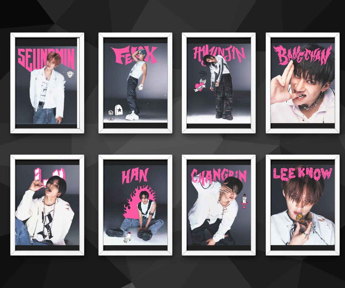 Stray Kids Poster Set Instant Digital Download A3 SKZ Prints Home Decor ...