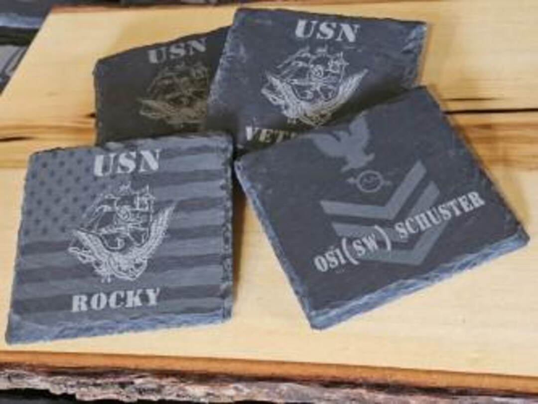 Customizable Military Slate Coasters - Etsy