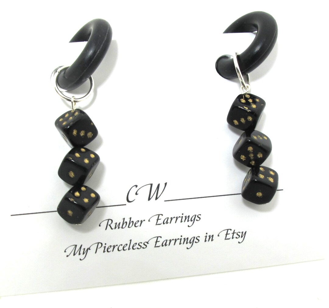1 Pr Triple Dice Choose Which color Pierceless Earrings Pr - Etsy