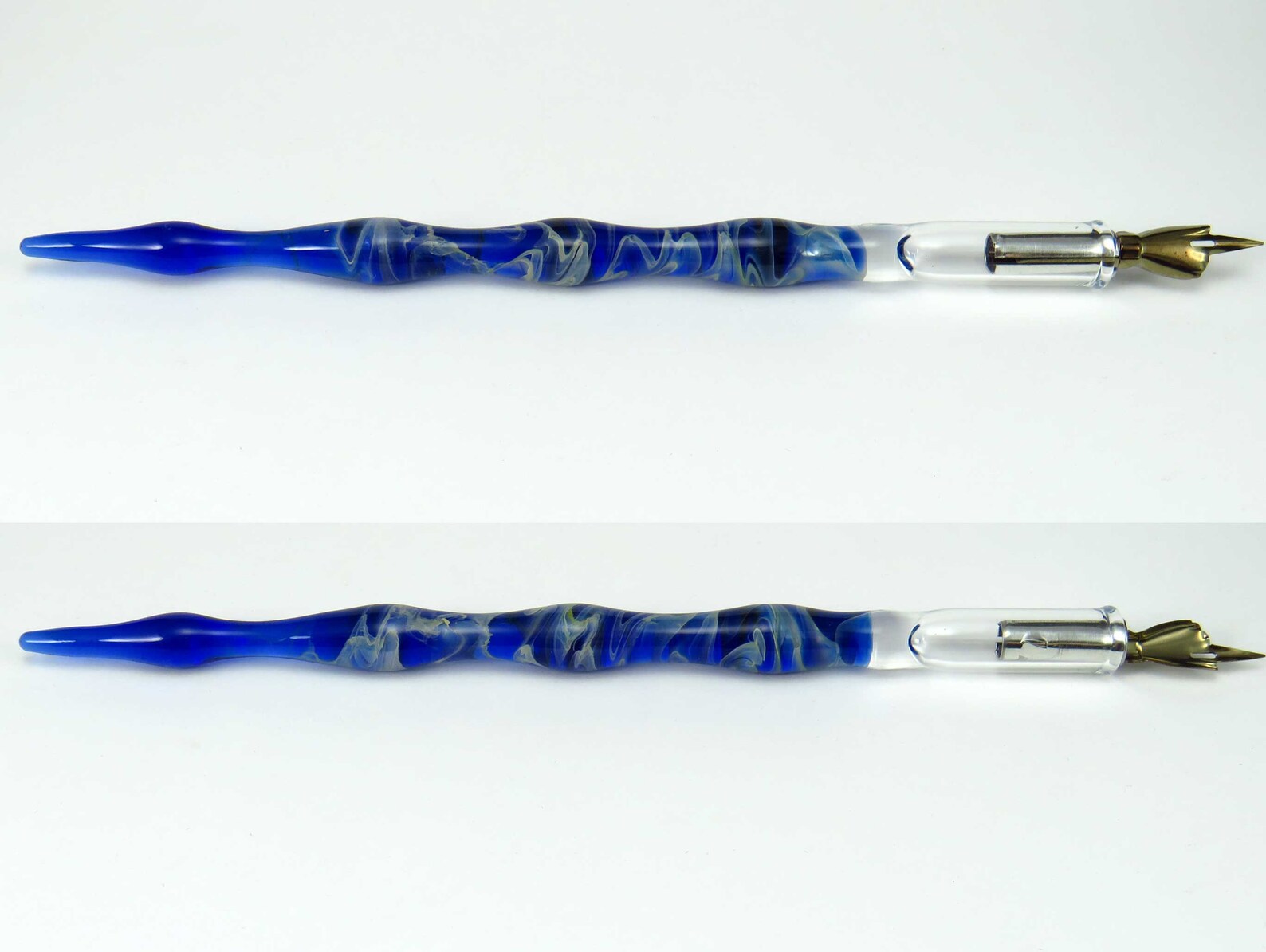 Glass fountain pen calligraphy glass dip pen in cobalt blue | Etsy