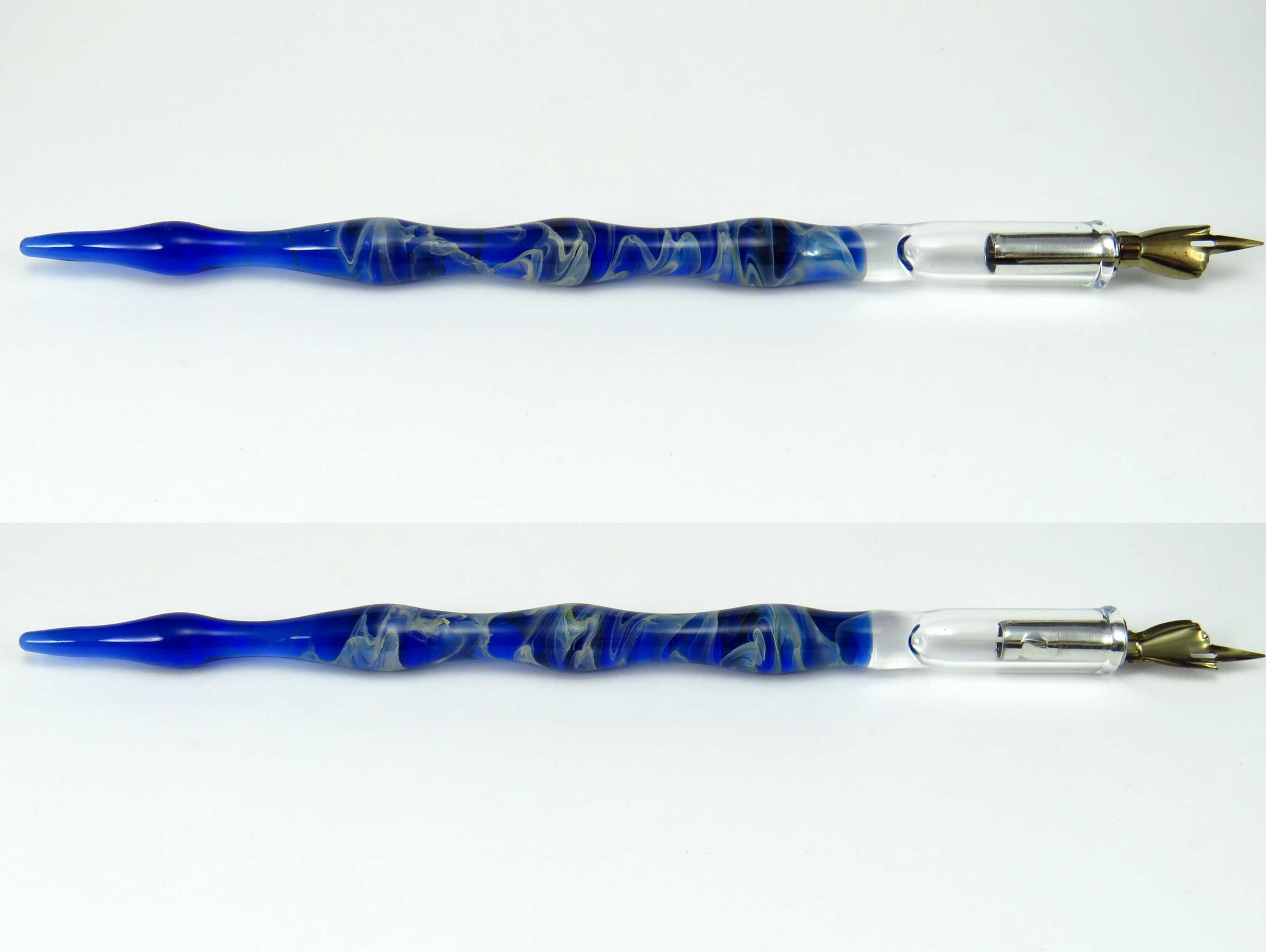 Glass fountain pen calligraphy glass dip pen in cobalt blue | Etsy