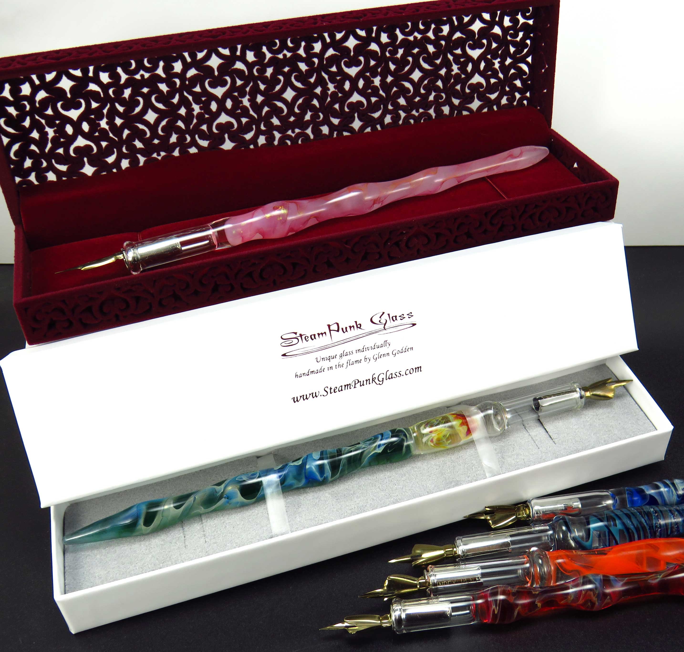Glass Fountain Pen Calligraphy Glass Dip Pen in Cobalt Blue - Etsy UK
