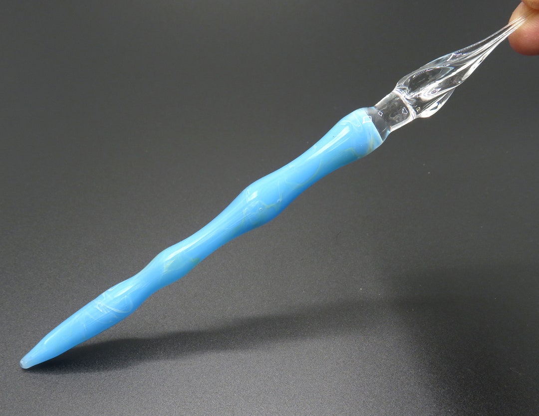 Glass Dip Pen in Soft Cloud Blue Glass Nib Calligraphy Pen Murano Style ...