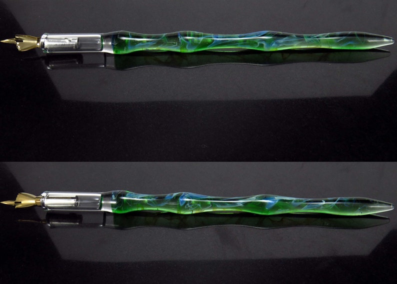 Glass dip pen in vivid green glass fountain pen drawing & | Etsy