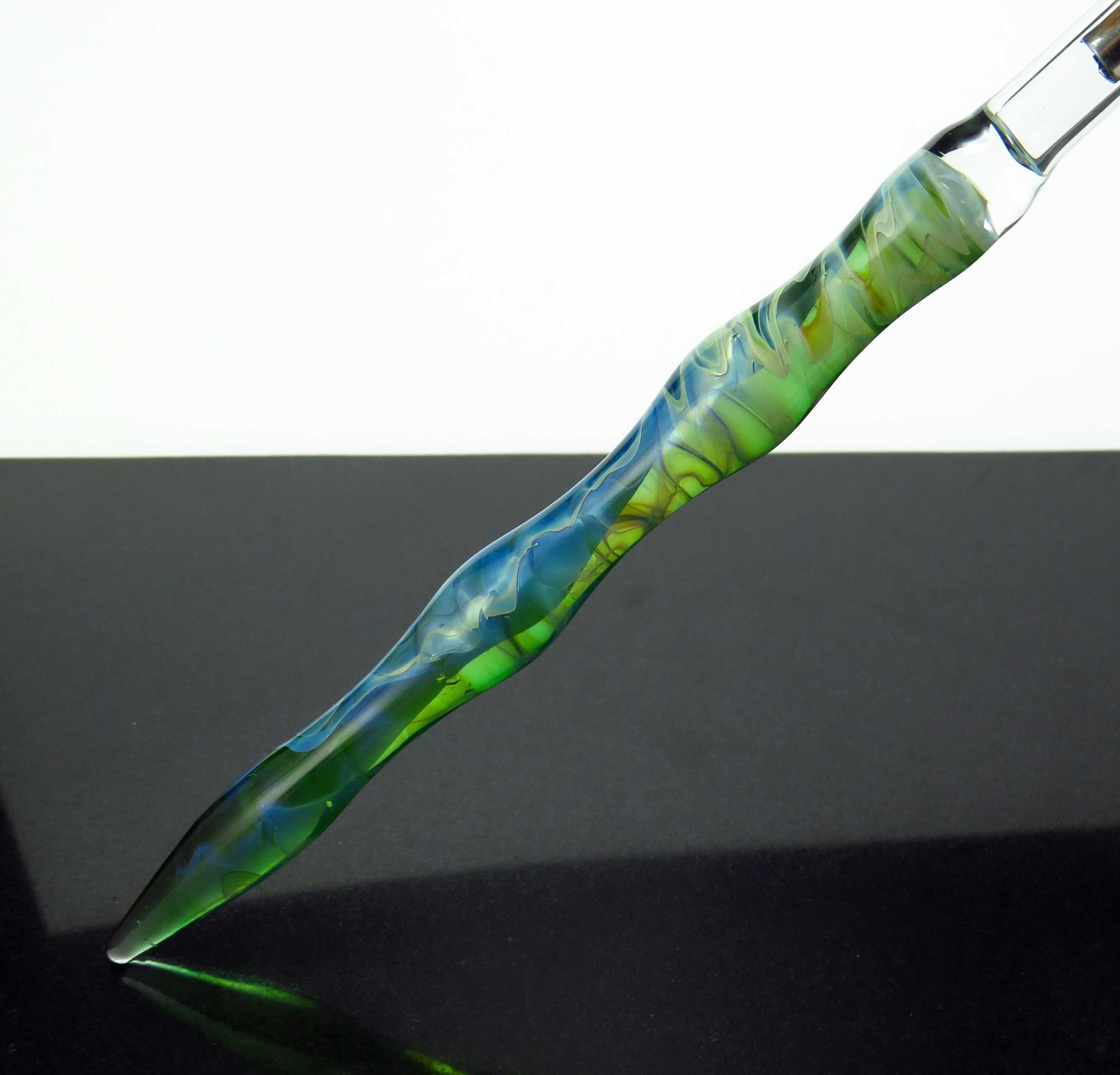 Glass dip pen in vivid green glass fountain pen drawing & | Etsy