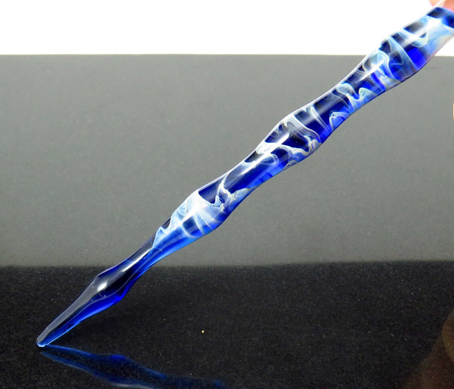 Glass Fountain Pen Calligraphy Glass Dip Pen in Cobalt Blue - Etsy