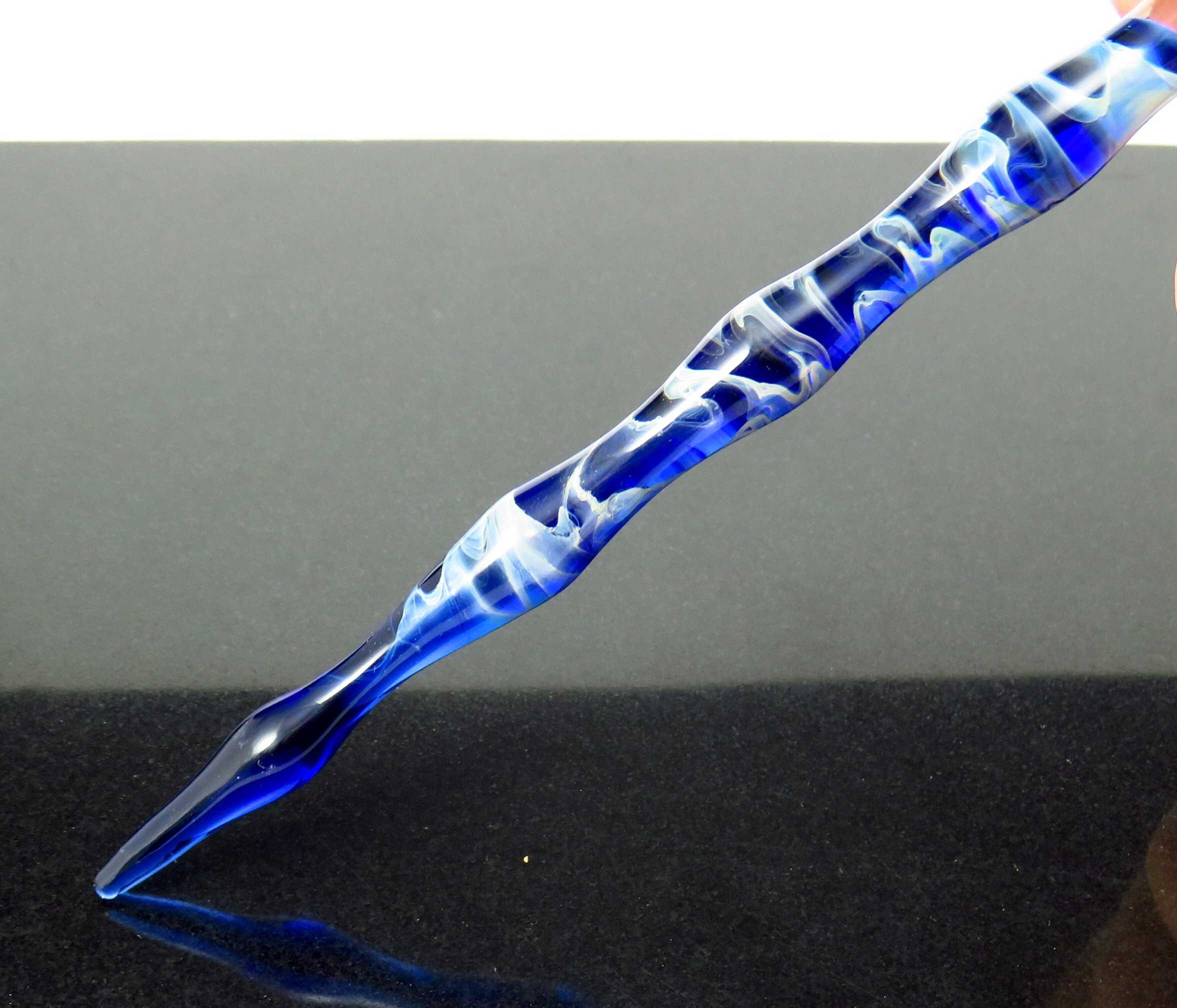 Glass fountain pen calligraphy glass dip pen in cobalt blue | Etsy