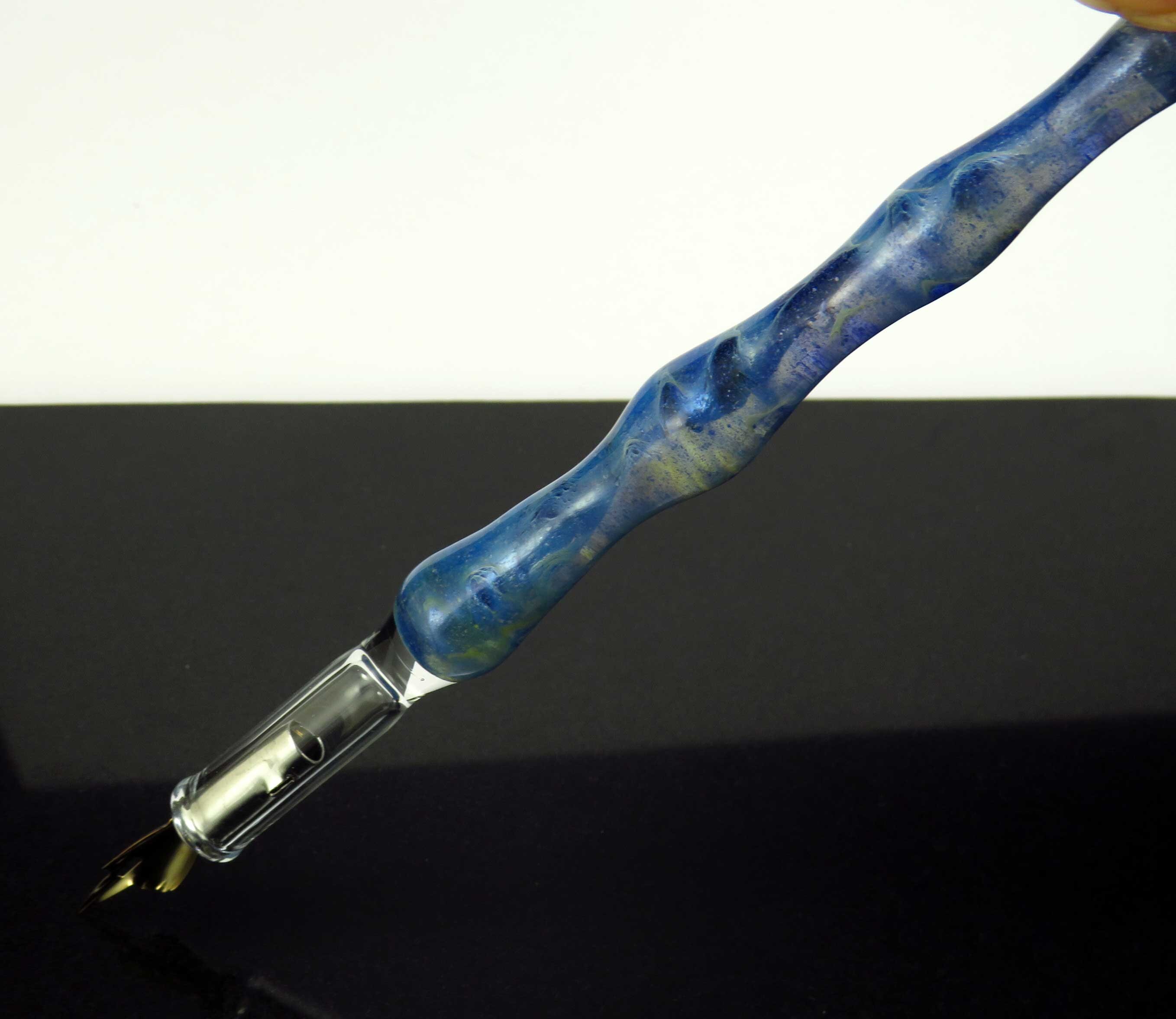 Blue Glass Fountain Pen Calligraphy Glass Dip Pen in | Etsy