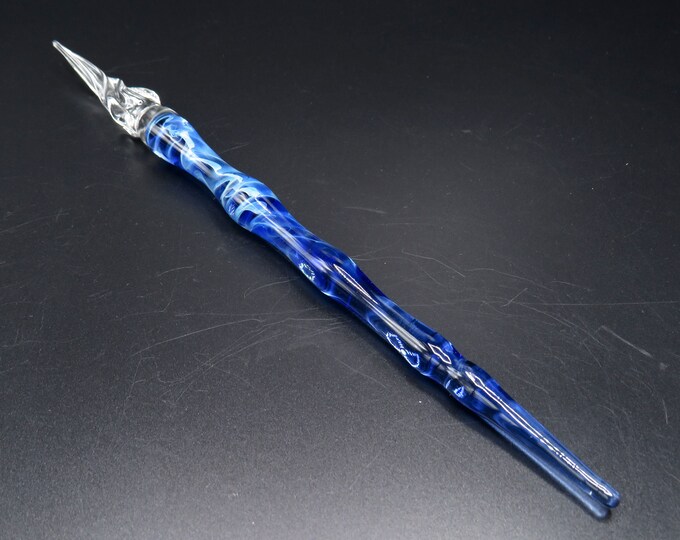 Glass Dip Pen in Sapphire Blue With Glass Nib - Calligraphy Pen With ...