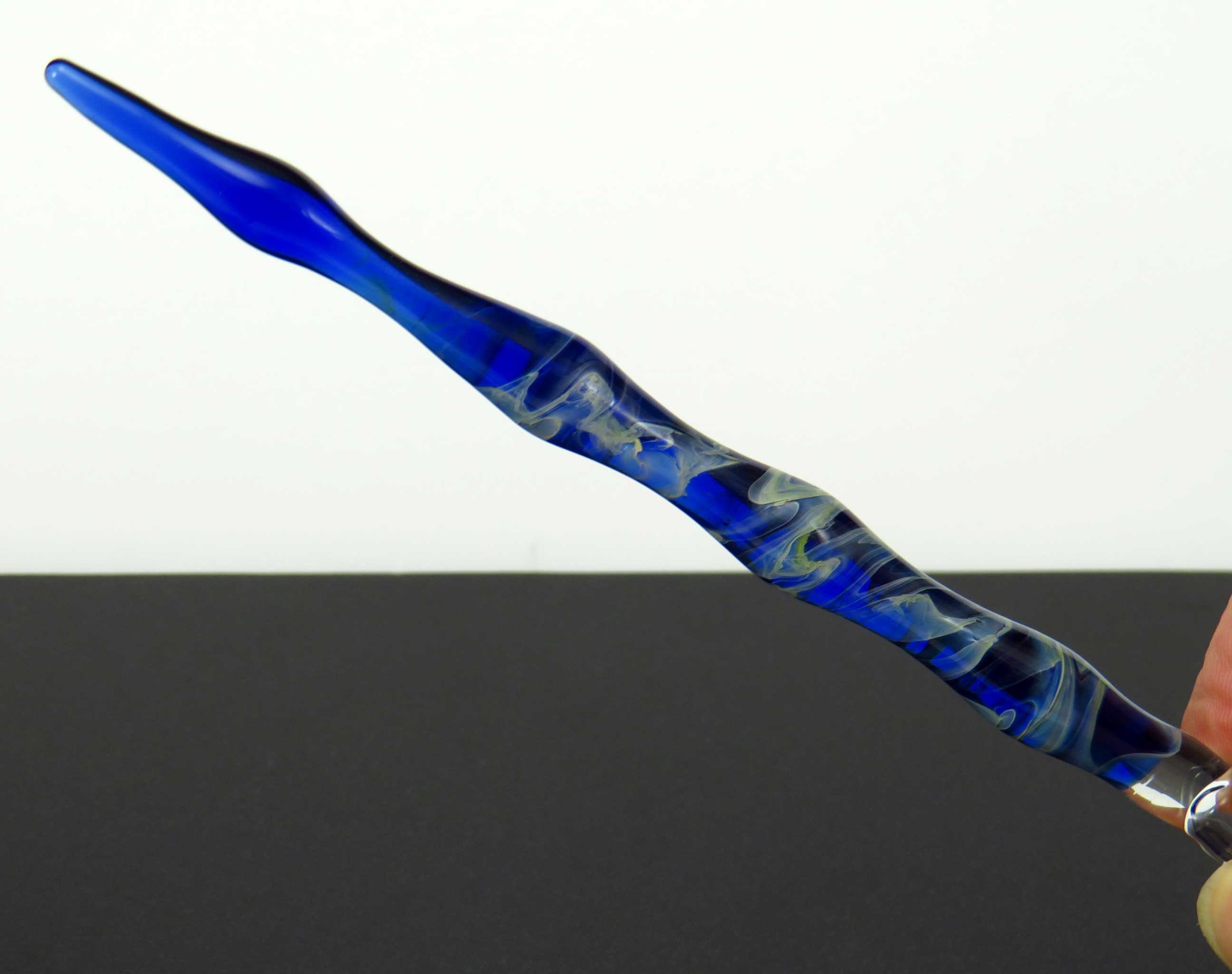 Glass fountain pen calligraphy glass dip pen in cobalt blue | Etsy