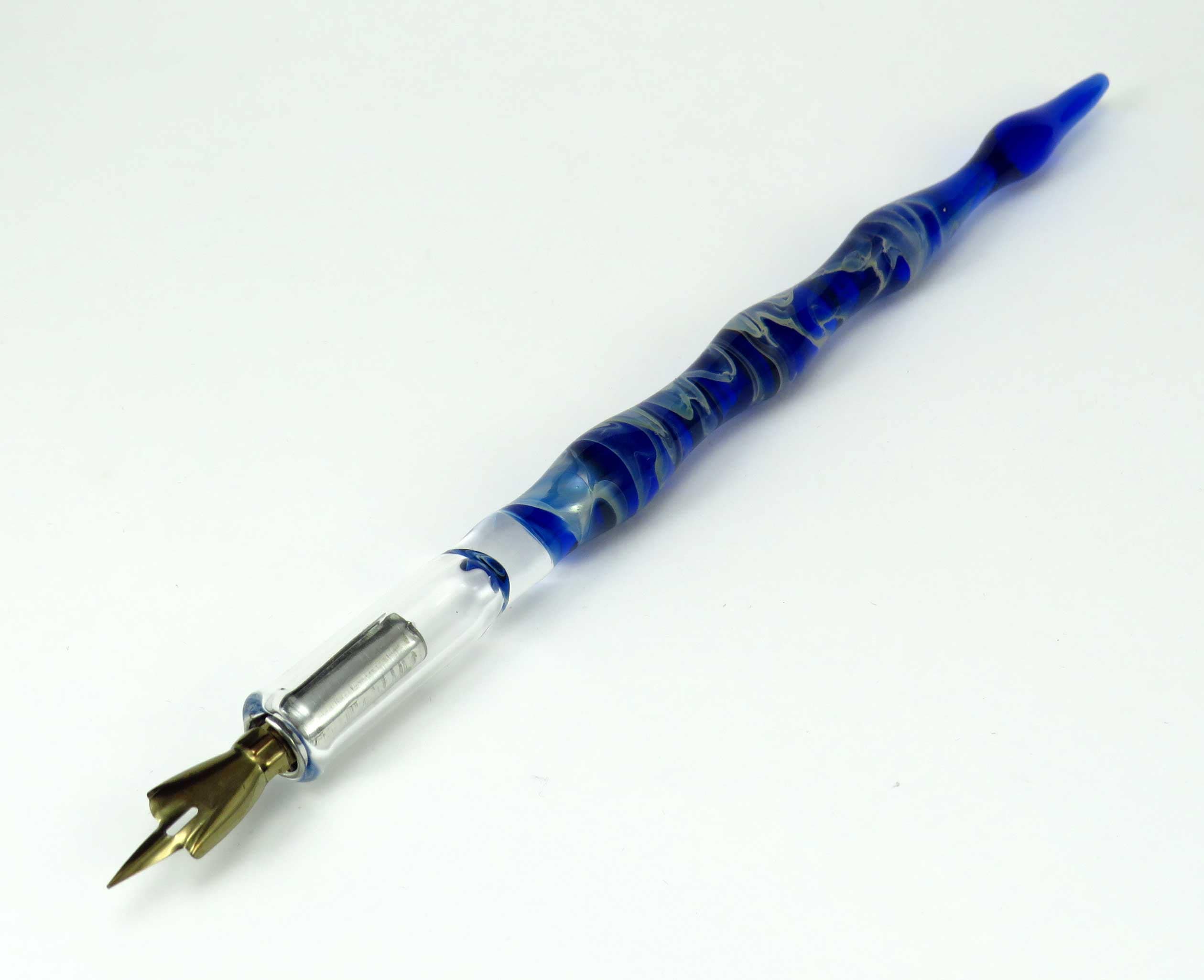 Glass fountain pen calligraphy glass dip pen in cobalt blue | Etsy