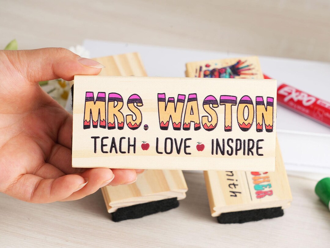 Personalized Teacher Eraser: Custom Name Gift Set - Etsy