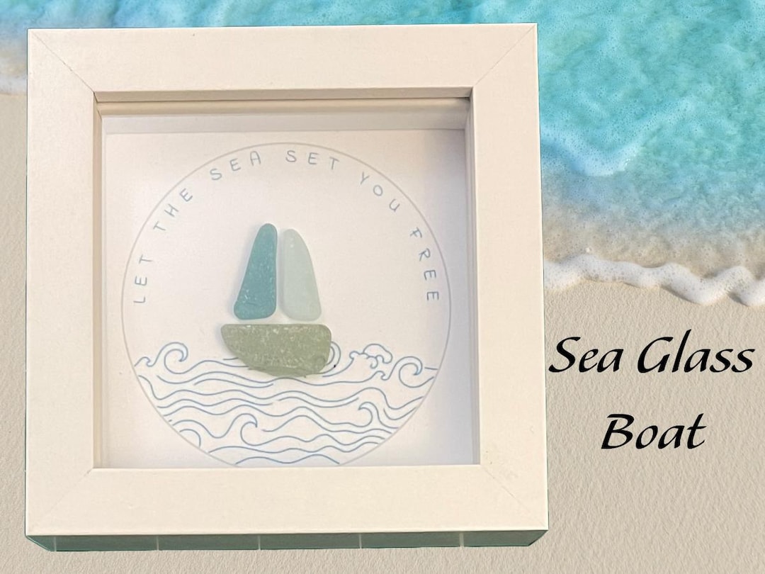 Sea Glass Boat Picture - Etsy