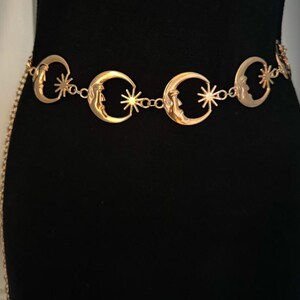 Crescent Moon Chain Belt: Metal Waist Belt - Etsy