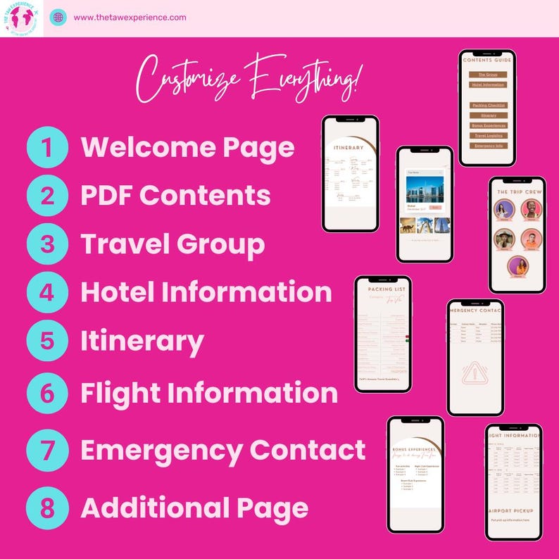 Vacation Itinerary Template, Group Trip Itinerary, Itinerary Template ...
