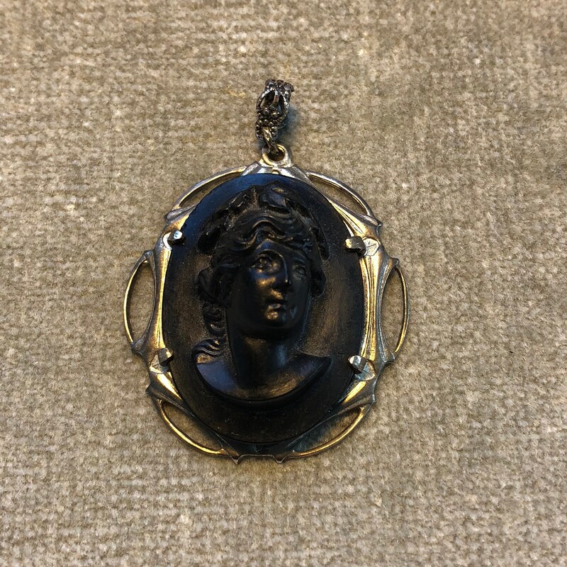 Black Bakelite Cameo - Etsy