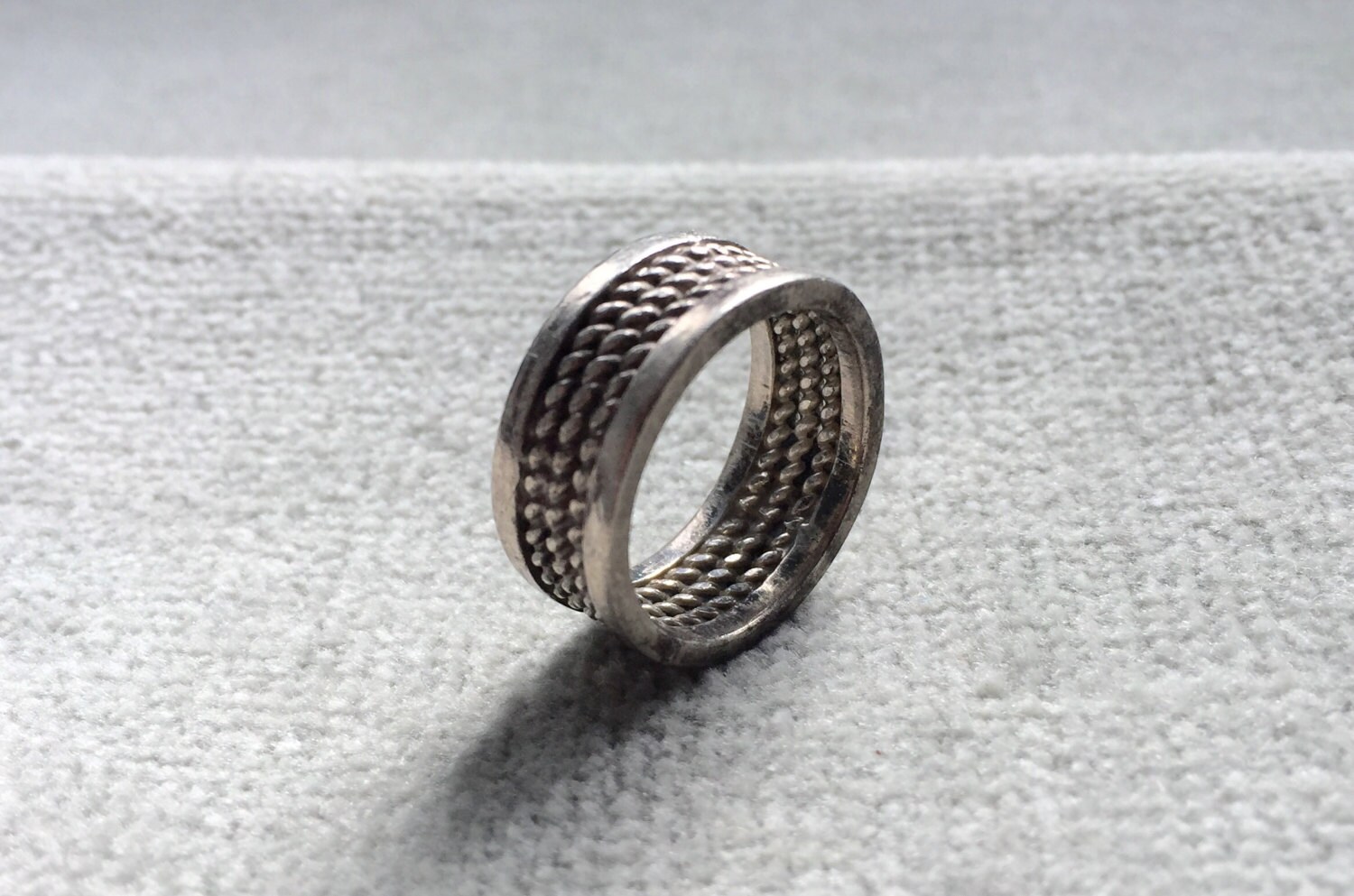 Vintage 925 Silver Rope Ring / Size 6 / Wedding Band - Etsy