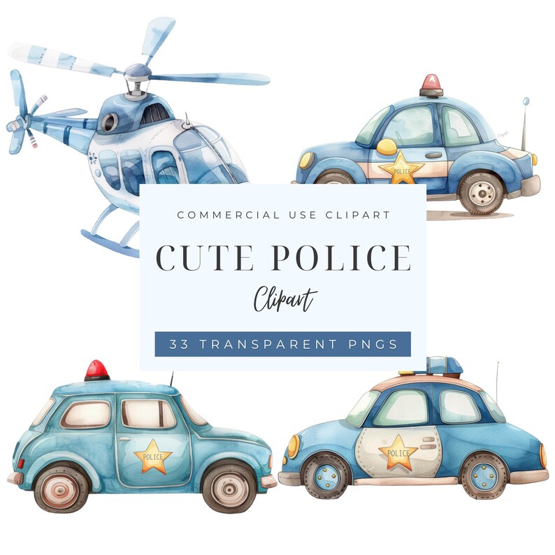 Police Clipart, Watercolor Police Clipart, Police Department, Police ...
