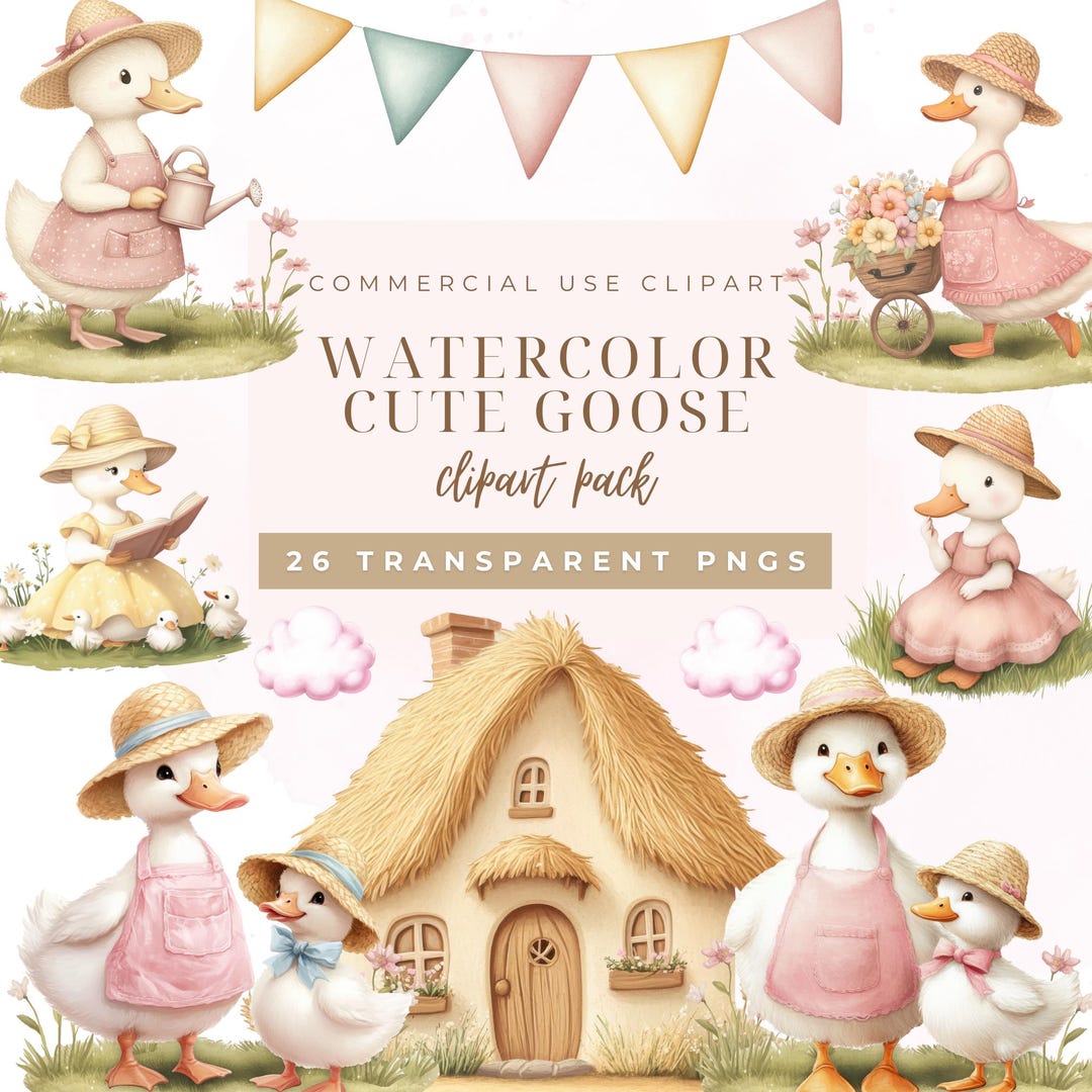 Goose Clipart, Silly Goose Clipart Png, Cute Goose Watercolor, Goose ...