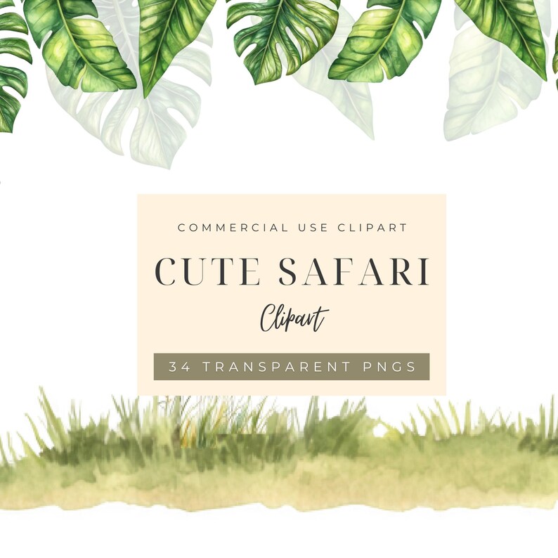 Safari Clipart, Safari Watercolor Clipart, Safari Animals, Jungle ...