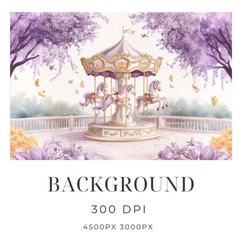 Carousel Watercolor Clipart, Carousel Horse Clipart, Carousel Png ...