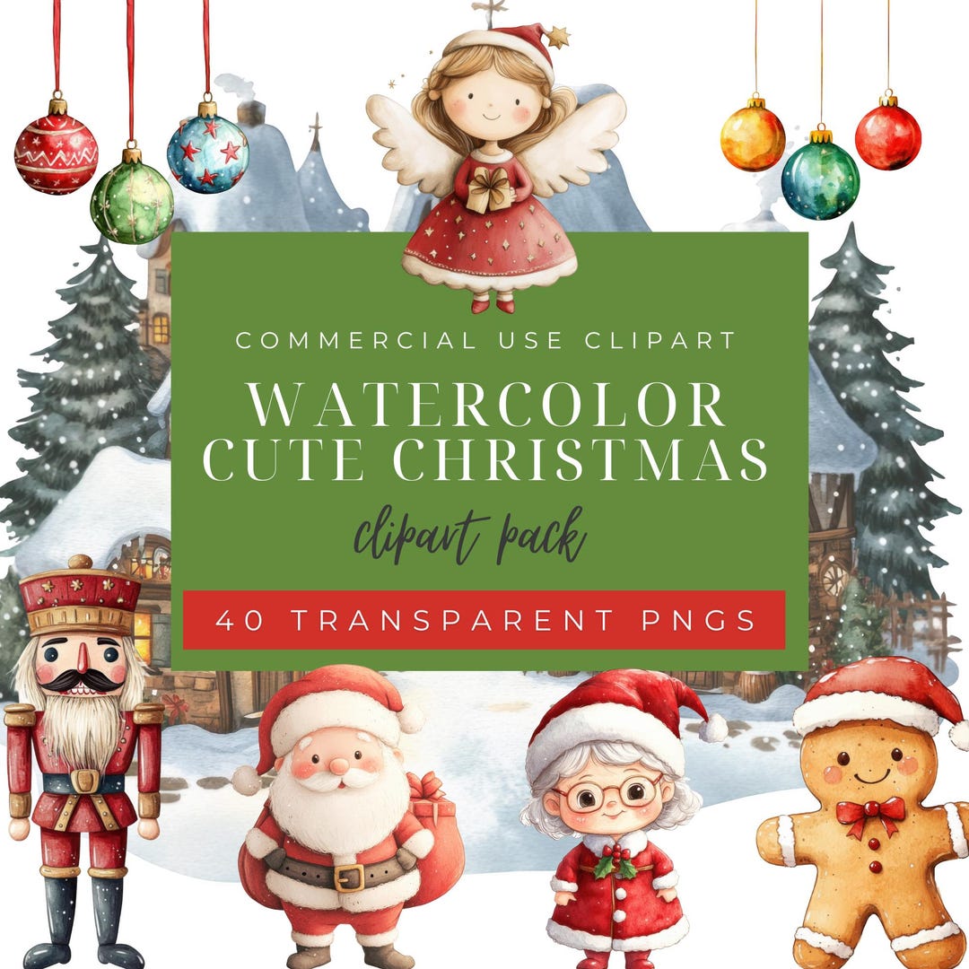 Christmas Watercolor Clipart, Winter Clipart, North Pole, Christmas ...