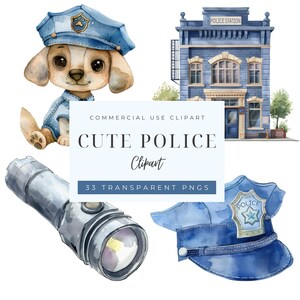 Police Clipart, Watercolor Police Clipart, Police Department, Police ...