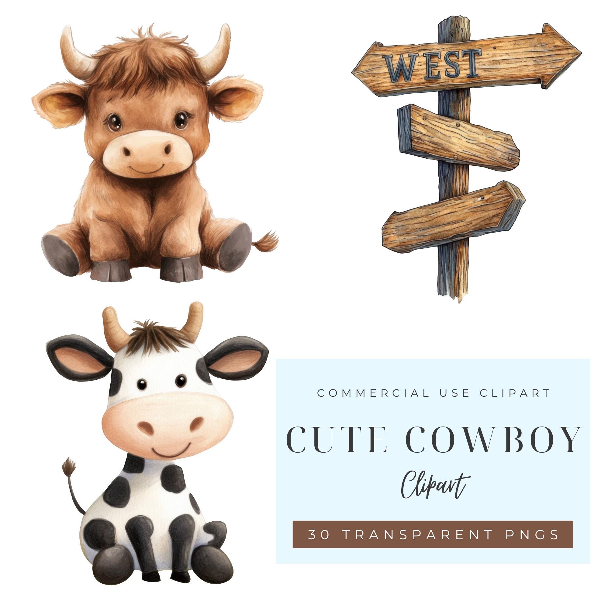 Watercolor Cowboy Baby Clipart, Nursery Decor, Nursery Wall Art, Cowboy ...