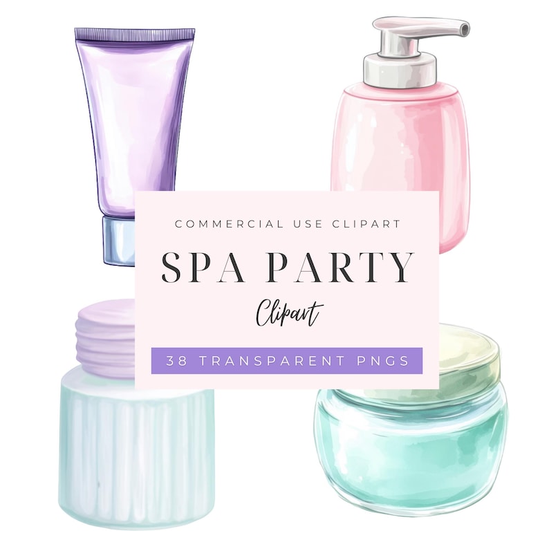 Spa Party Watercolor Clipart, Spa Clipart, Spa Day Clipart, Spa Girl ...