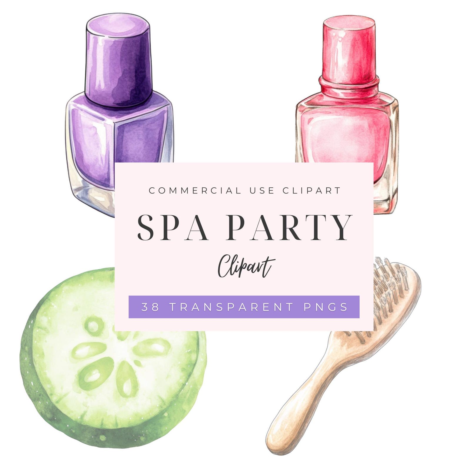 Spa Party Watercolor Clipart, Spa Clipart, Spa Day Clipart, Spa Girl ...