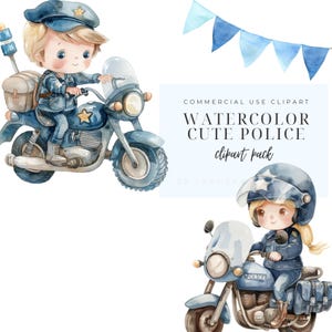 Police Clipart, Watercolor Police Clipart, Police Department, Police ...