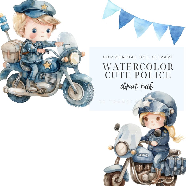 Police Clipart, Watercolor Police Clipart, Police Department, Police ...