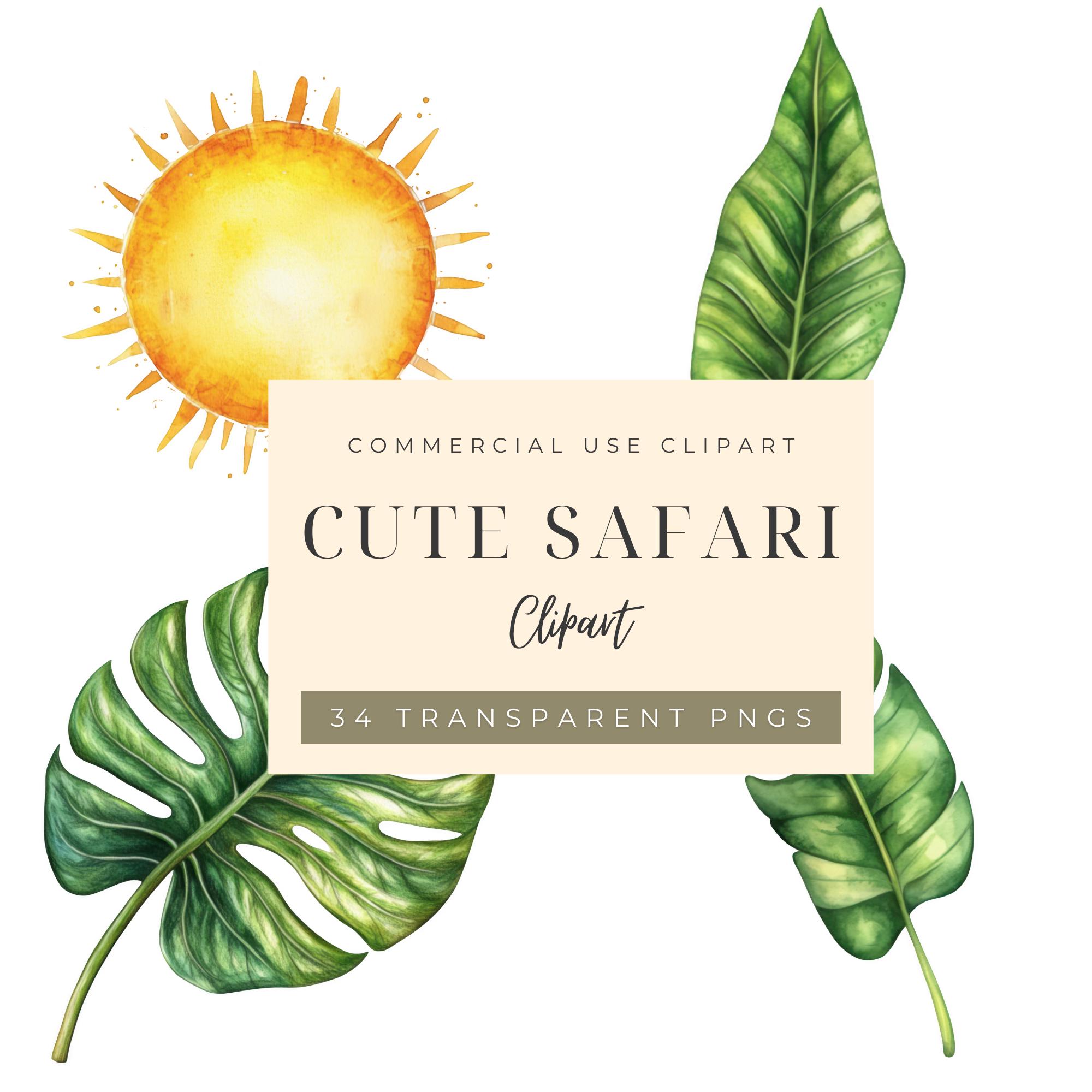 Safari Clipart, Safari Watercolor Clipart, Safari Animals, Jungle ...