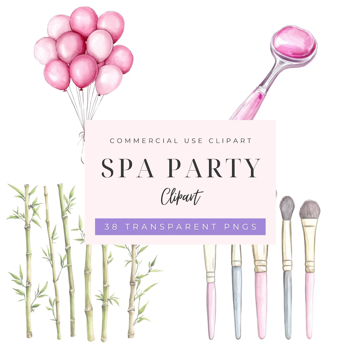 Spa Party Watercolor Clipart, Spa Clipart, Spa Day Clipart, Spa Girl ...