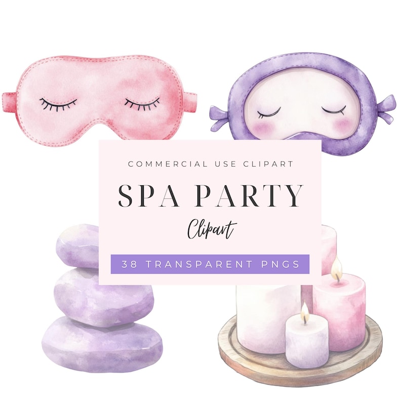 Spa Party Watercolor Clipart, Spa Clipart, Spa Day Clipart, Spa Girl ...