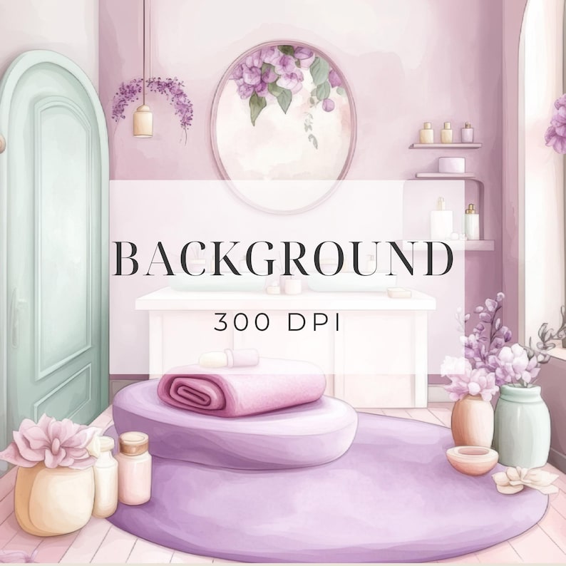 Spa Party Watercolor Clipart, Spa Clipart, Spa Day Clipart, Spa Girl ...