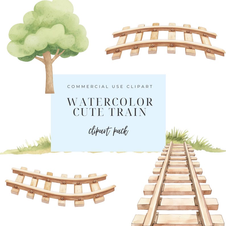 Train Clipart, Train Watercolor , Baby Boy Watercolor Clipart, Train ...