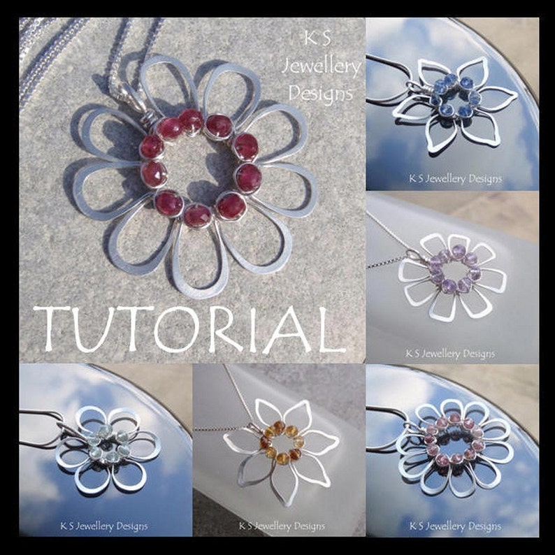 Wire Jewelry Tutorial JEWELLED FLOWERS 4 Variations Step - Etsy