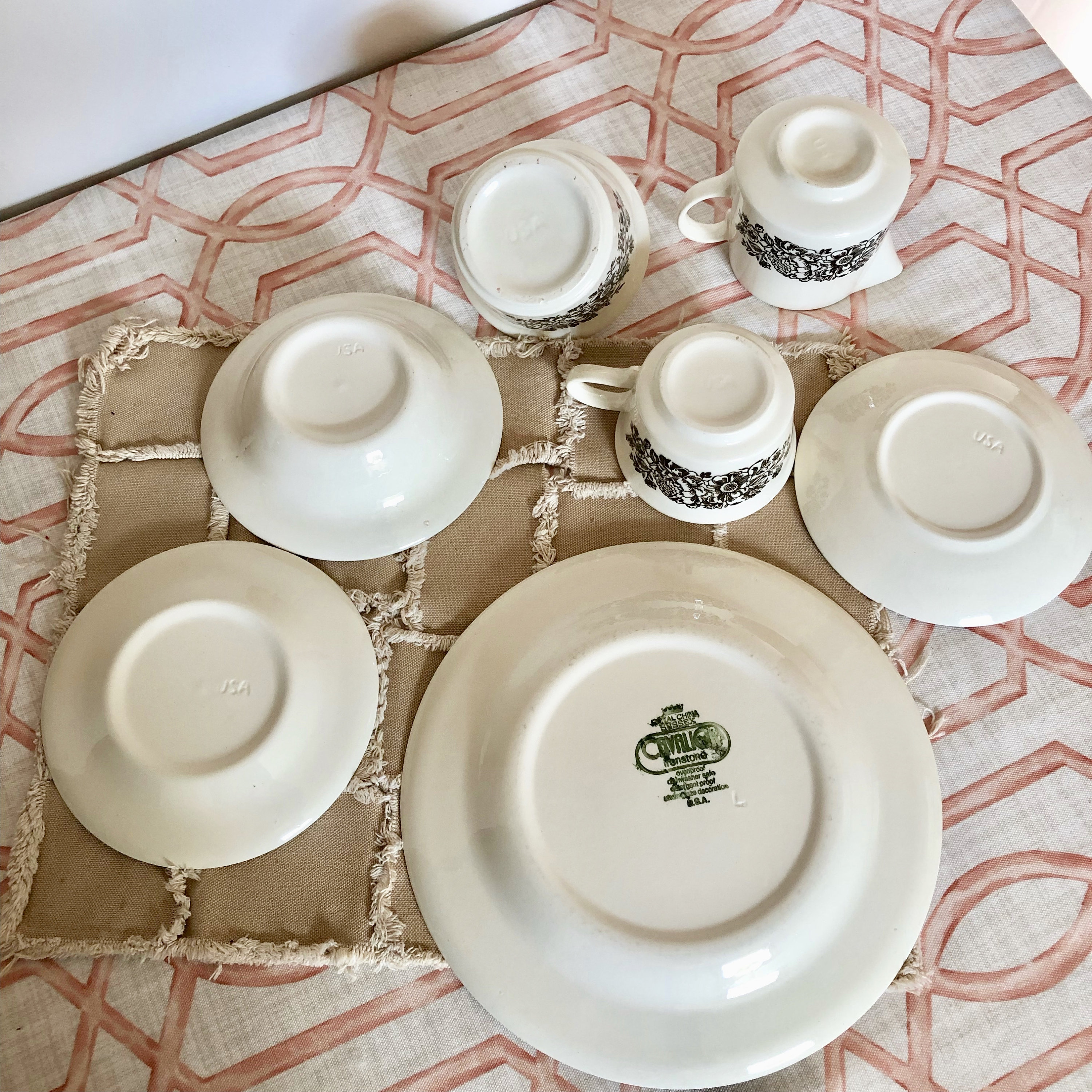 Ironstone Dinnerware Set Sussex by Royal China Cavalier Four Place ...