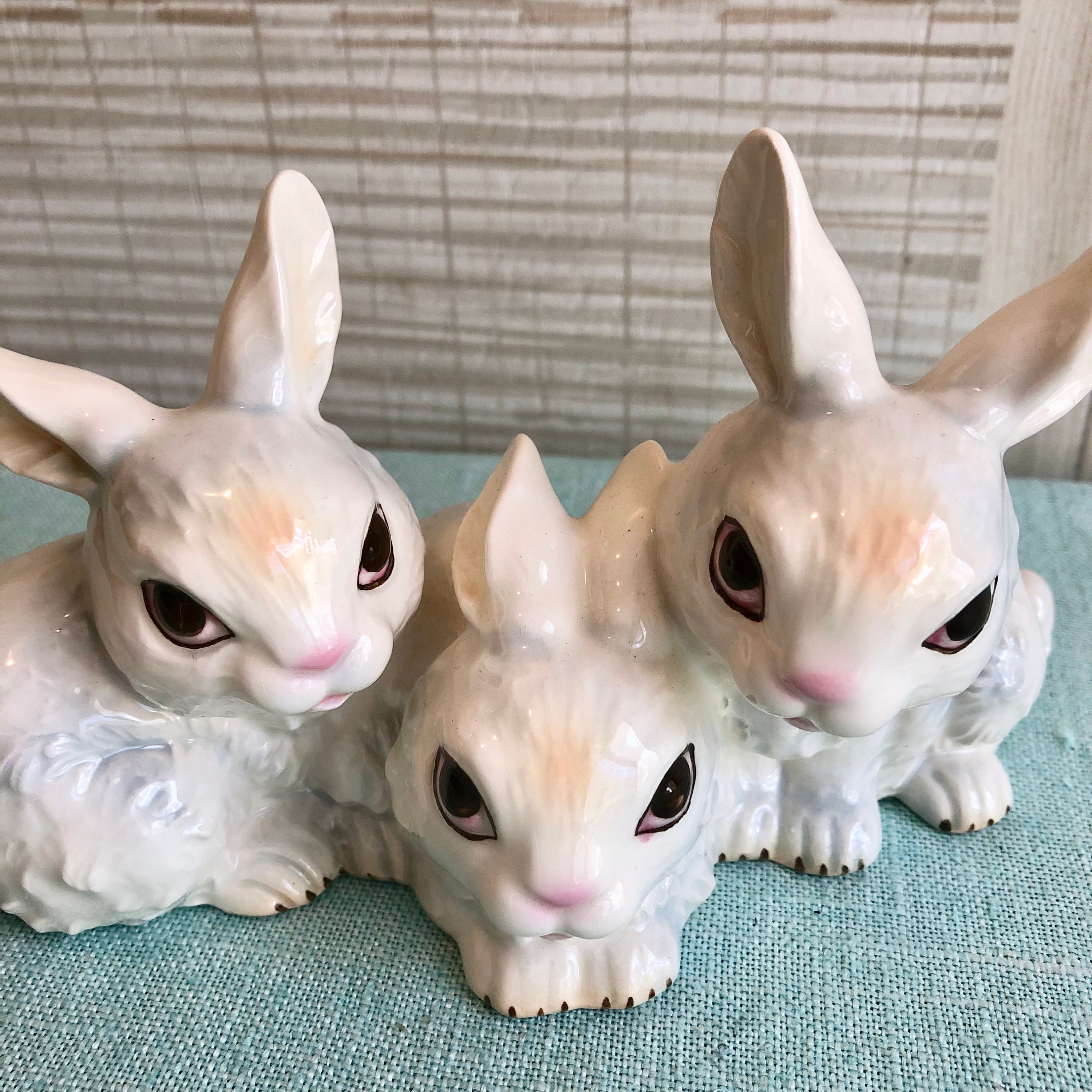 Goebel Bunny Rabbit Trio Porcelain Figurine Vintage 1980s - Etsy