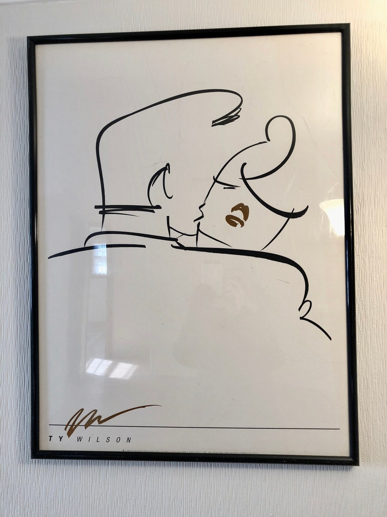 Ty Wilson Poster Print Embrace 2nd Printing 1988 With Gold Foil by ...