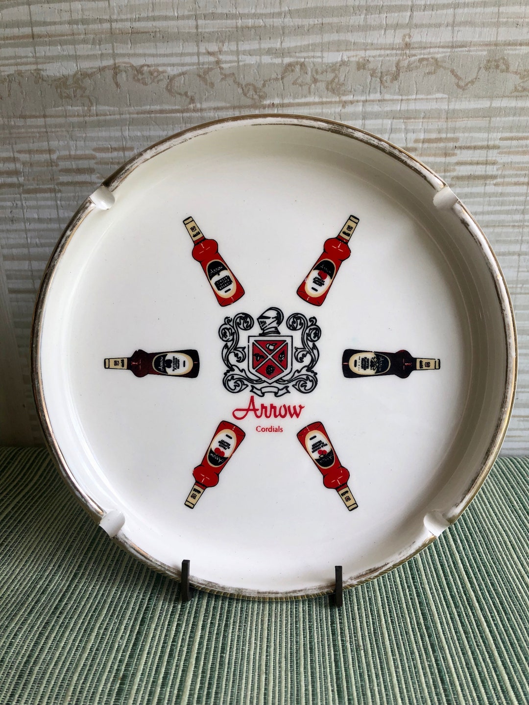 Arrow Cordials Ashtray Coaster Ceramic Liqueur Liquor Bottles Vintage ...