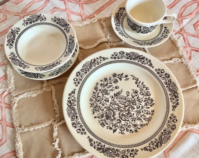 Ironstone Dinnerware Set of 20 Royal China Sussex Cavalier Made in the ...