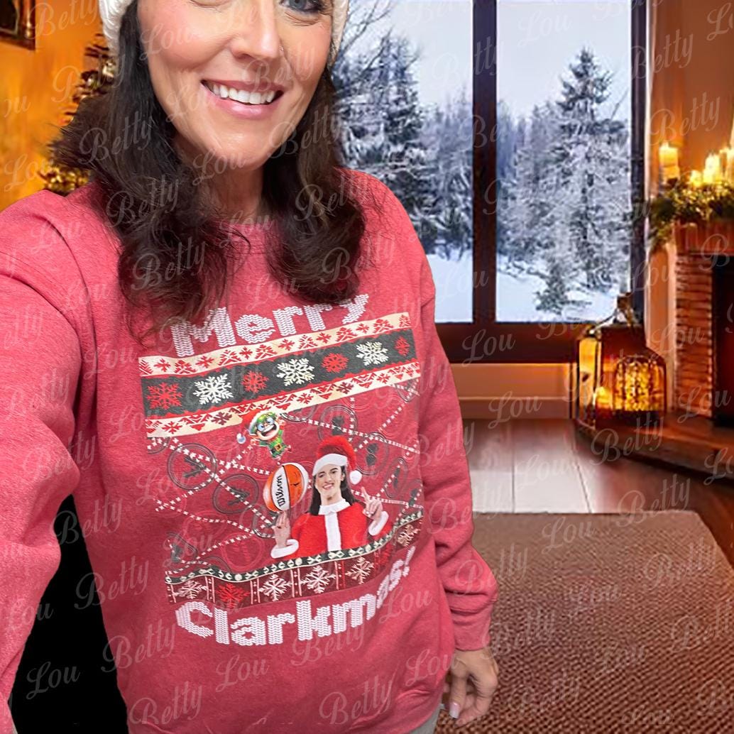 Caitlin Clark Ugly Christmas Sweater Merry Clarkmas Unisex Heavy Blend ...